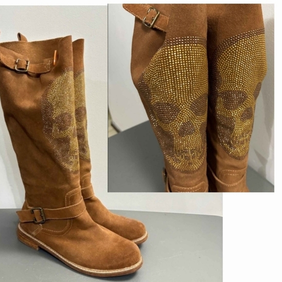 ZIGI girl | Shoes | Zigi Girl Skull Studded Slouchy Suede Tall Boots ...